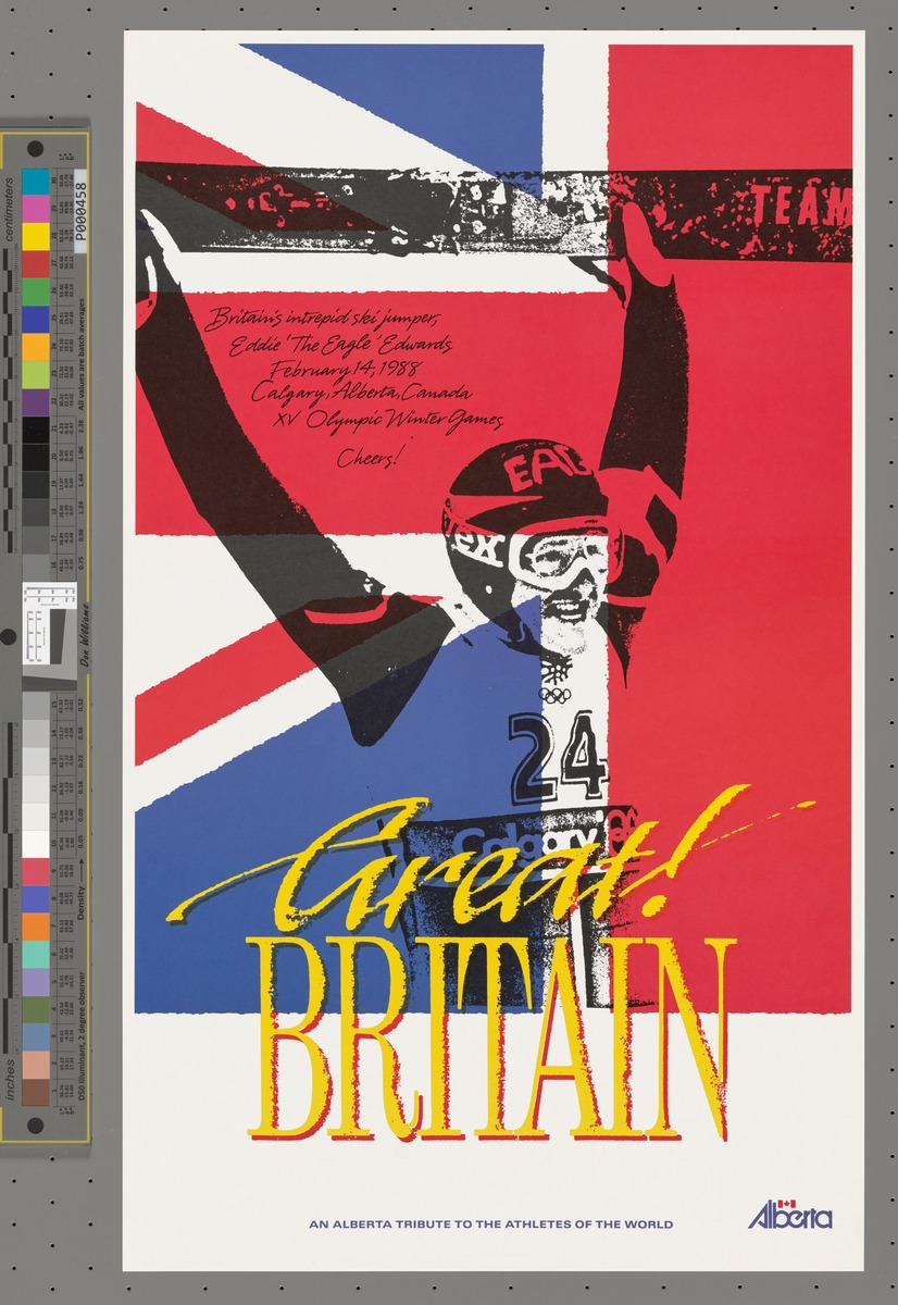 Olympic Museum-Calgary 1988, athlete poster, Michael EDWARDS (GBR).