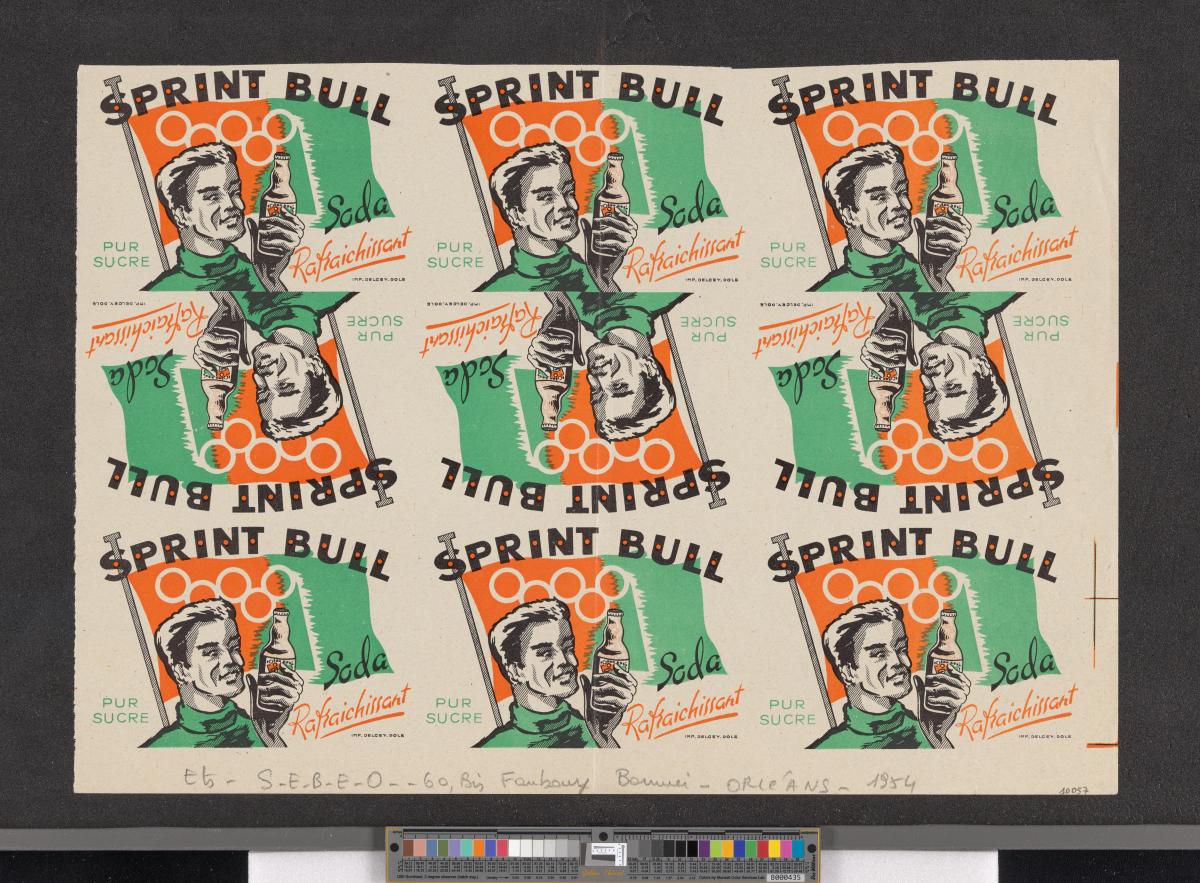 Olympic Museum-Melbourne 1956, sheet with 9 bottle labels for the ...