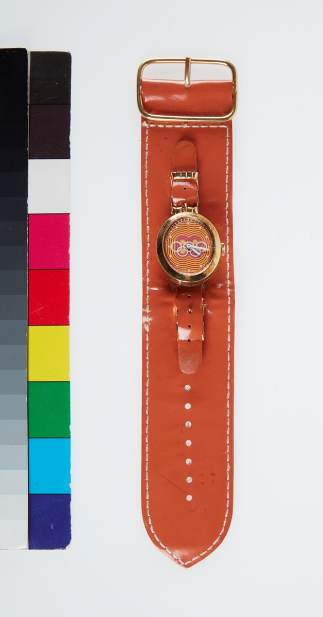Olympic Museum-Mexico 1968, wrist watch with the Olympic rings.