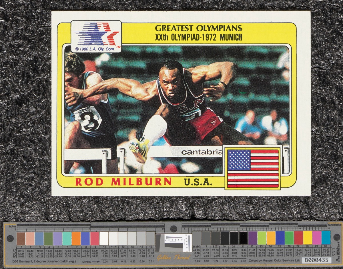 Olympic Museum-Los Angeles 1984, vignette with a photography of Rod ...
