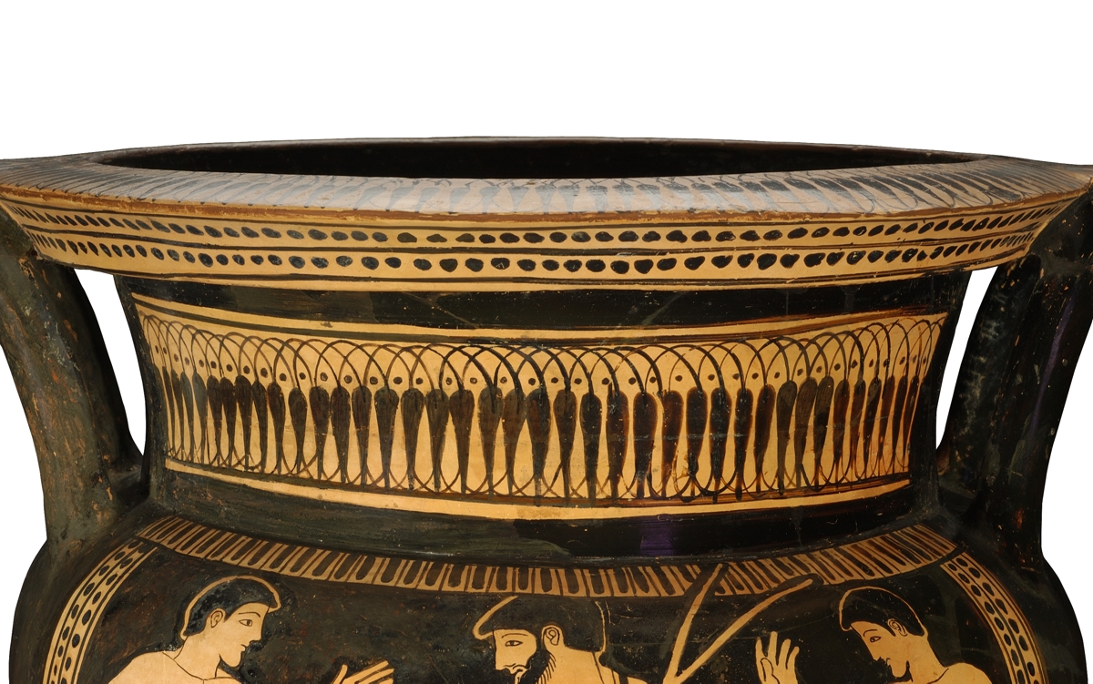 Olympic Museum-Attic red-figure column krater, by the Triptolemos Painter.