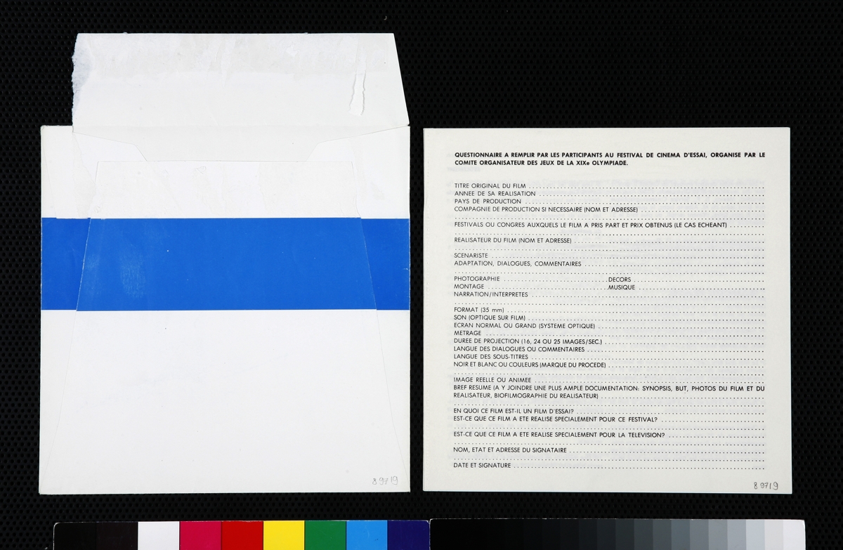 Olympic Museum-Mexico 1968, participation form to the art cinema ...